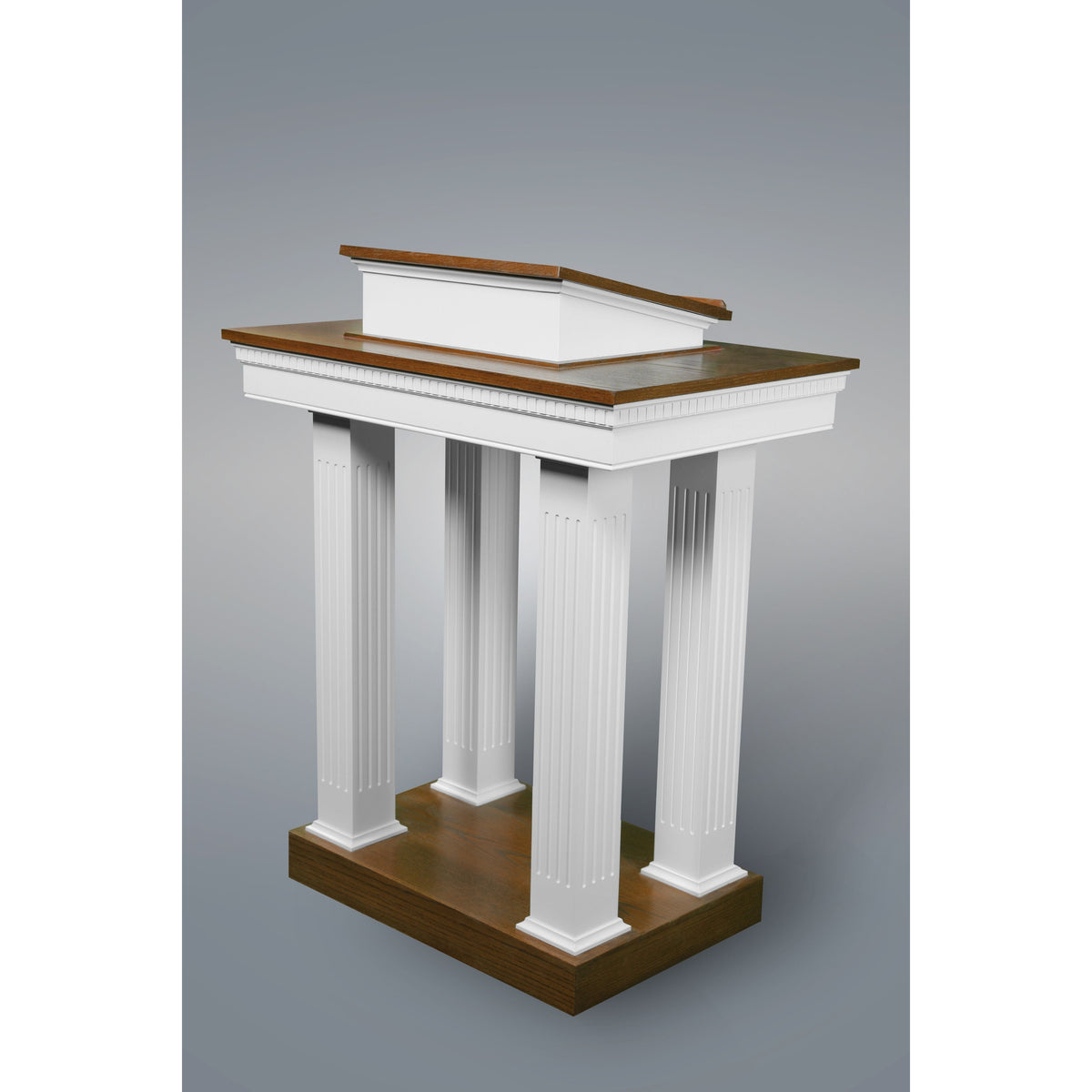 Imperial Woodworks 8401 Wooden Open Tiered Pulpit — Podium Stage