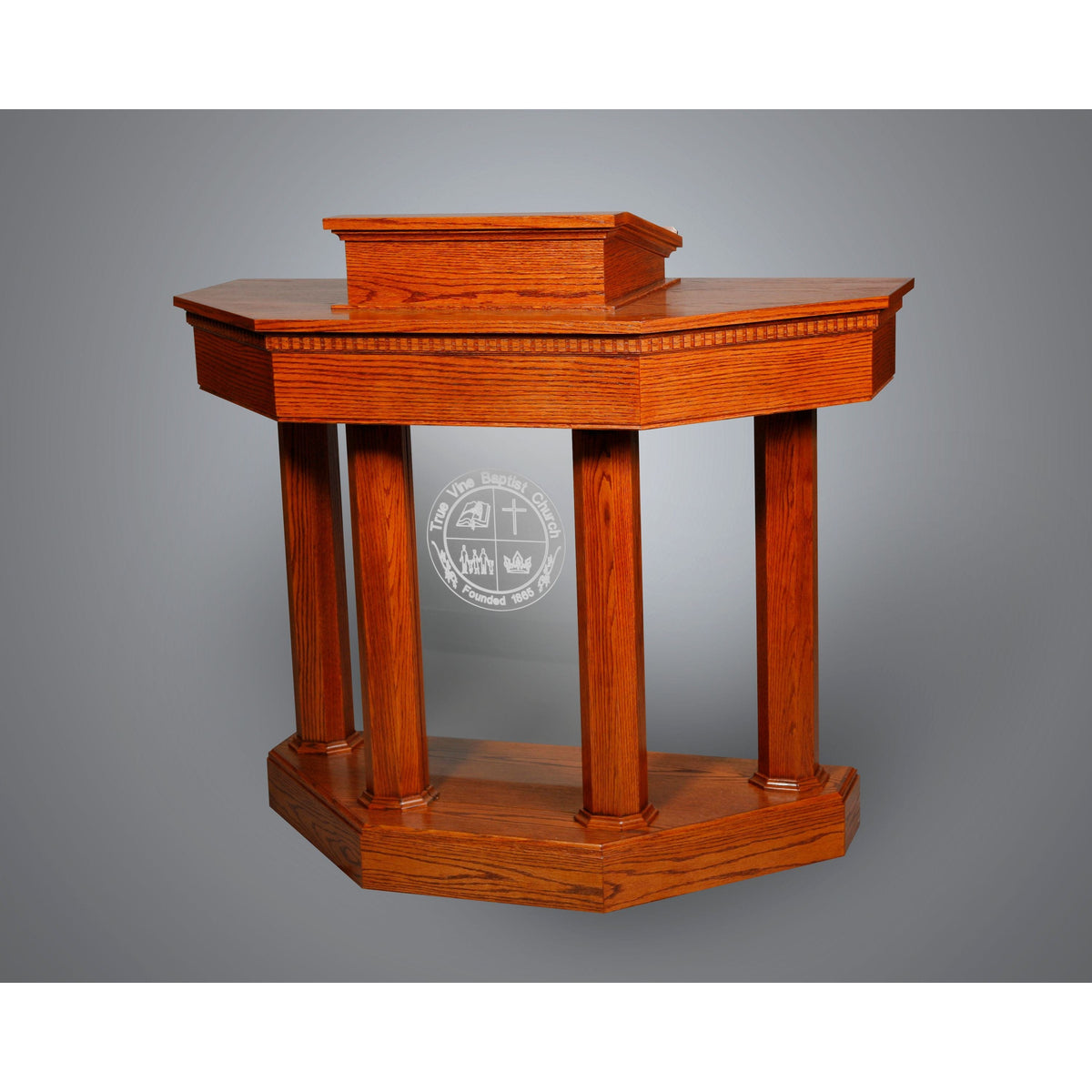 Imperial Woodworks Wood Pulpit With Plexiglass — Podium Stage
