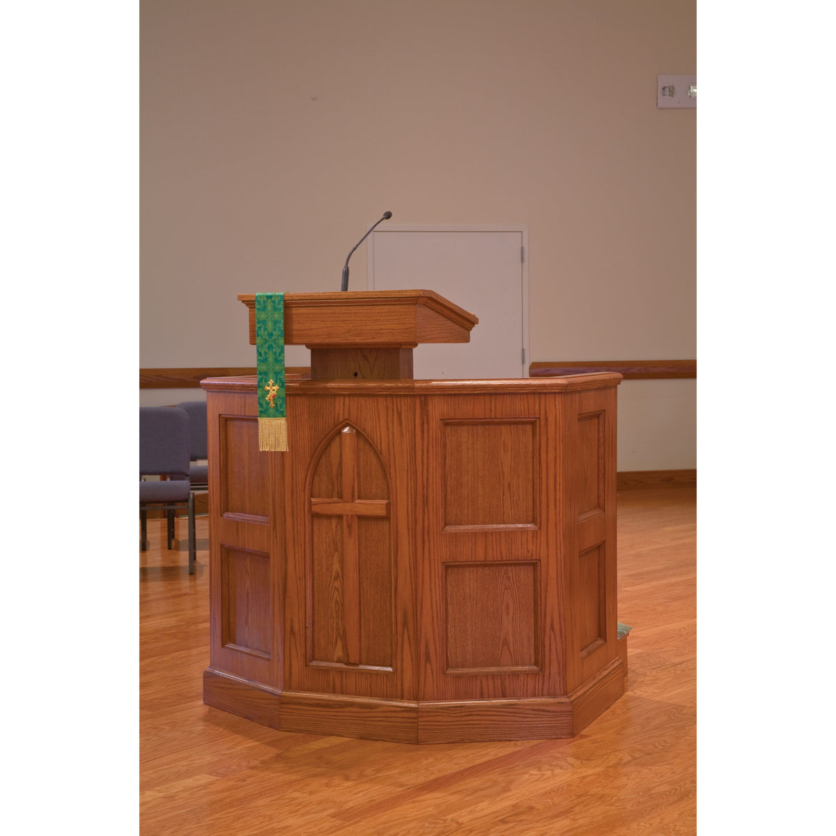 Imperial Woodworks #1-CU Raised Wooden Pulpit For Church — Podium Stage